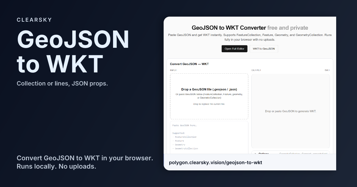 GeoJSON to WKT Converter — Collection or lines | ClearSKY