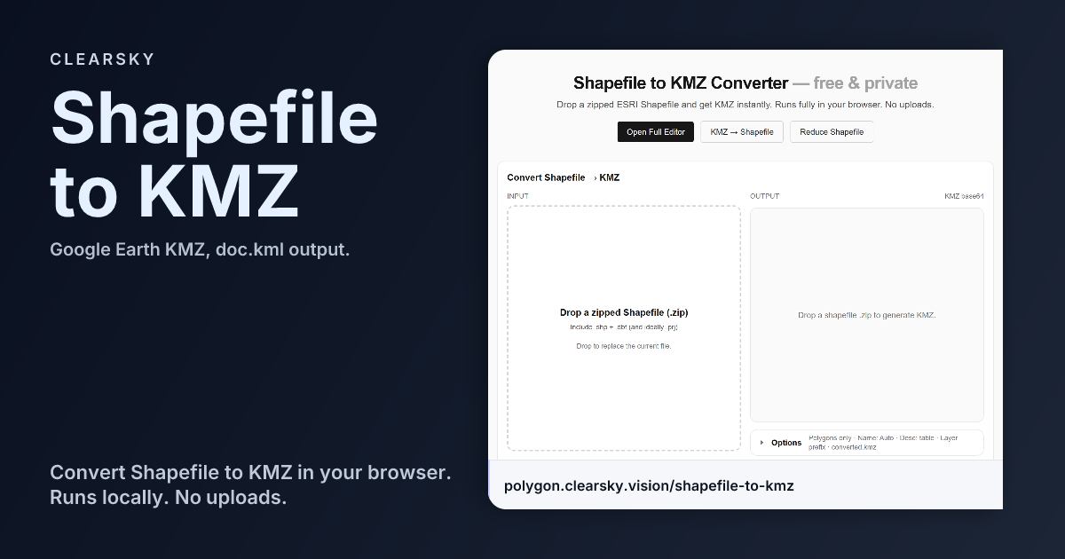 Shapefile to KMZ Converter — Google Earth KMZ | ClearSKY