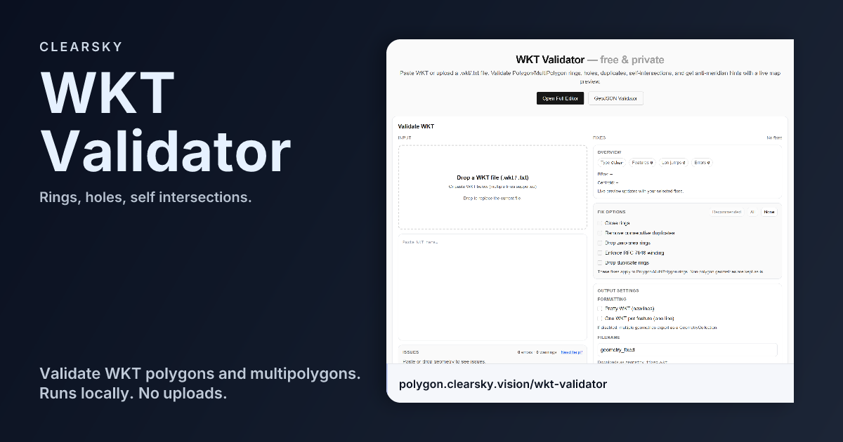 WKT Validator — Rings, holes, self intersections | ClearSKY